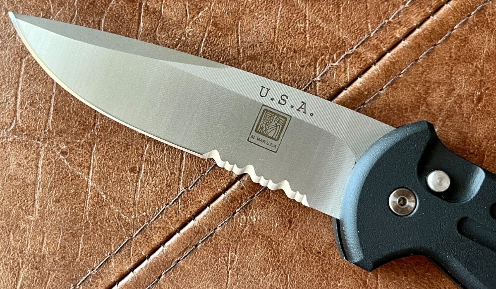 Al Mar / Benchmade AFO Switchblade Knife, Part Serrated Blade, Unused
