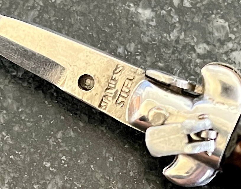 Rare Miniature Lever Lock Switchblade Keychain Knife, Pinned Handle ...