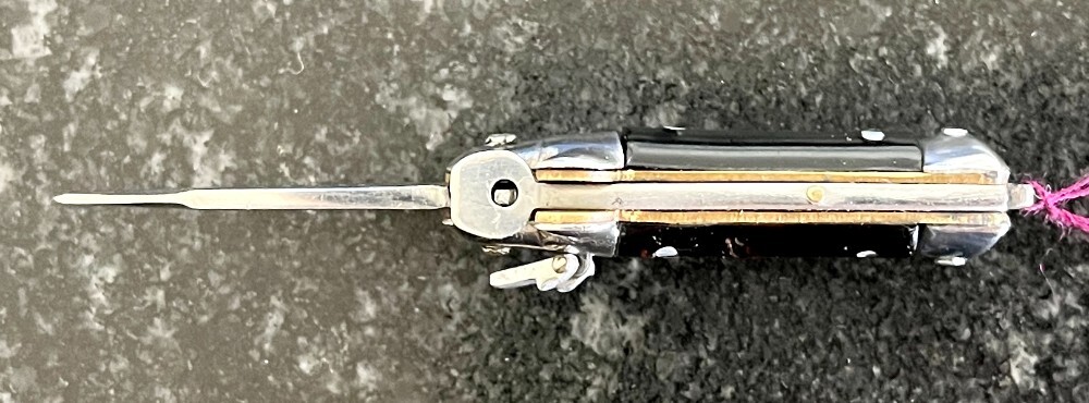 Rare Miniature Lever Lock Switchblade Keychain Knife, Pinned Handle ...