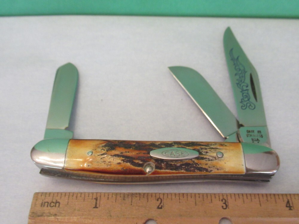 Case XX 1977 Stag Blue Scroll Stockman Pattern # 5347 SSP