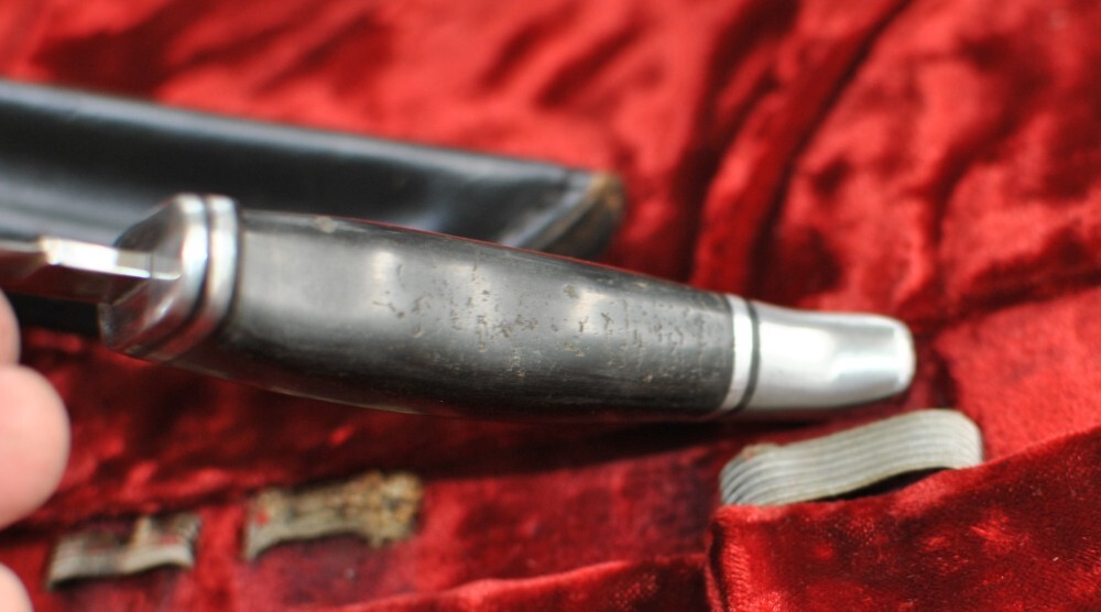 Buck 118 USA Tang Stamp Used With Original Sheath Pinned Pommel 1967-72
