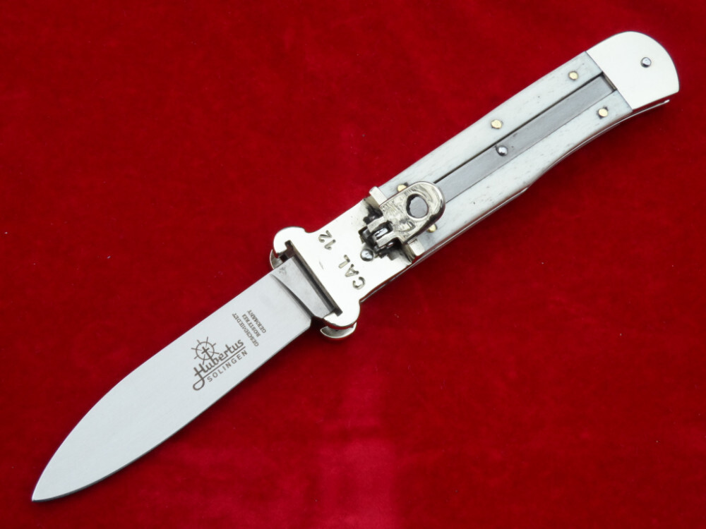 7-3/4" Bone Hubertus leverlock Shell-Puller automatic knife (111.KN.11 ...