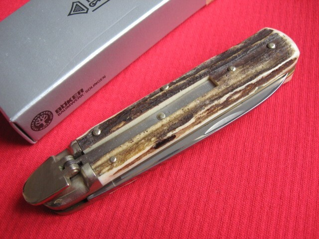 Vintage German Boker 715 Leverlock Knife Stag - New in Box
