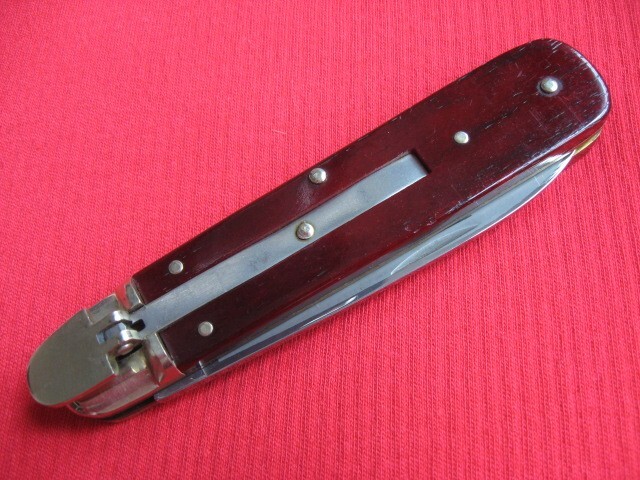 Vintage German Boker 712 Leverlock Knife BURGUNDY BONE