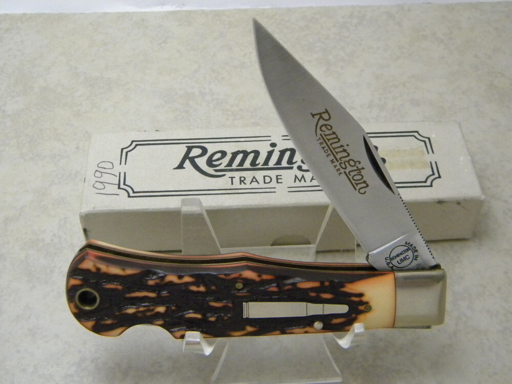 Remington USA 1990 Delrin R1306 "The Tracker" Bullet Lockback Knife in Box