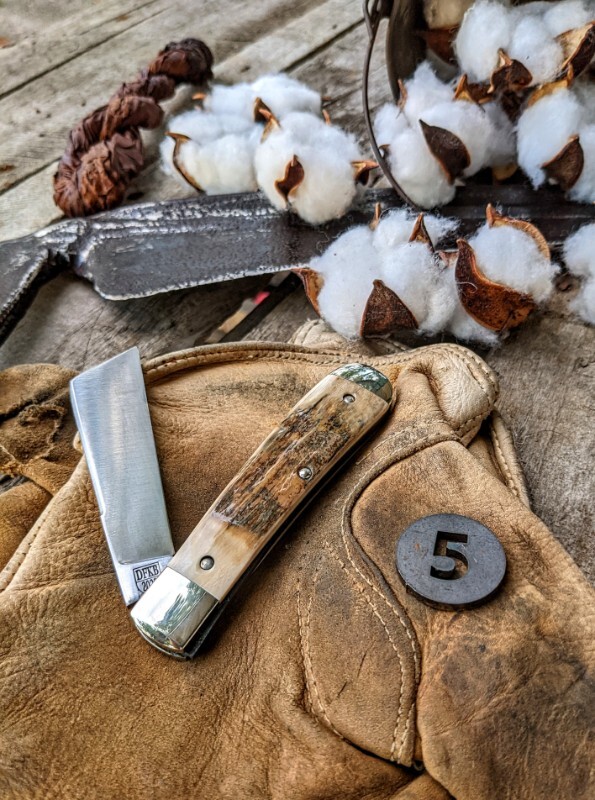 TITUSVILLE CUTLERY-Big Easy Cotton Knife-Mammoth Bark Ivory Handles-5 ...