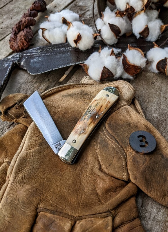 TITUSVILLE CUTLERY-Big Easy Cotton Knife-Mammoth Bark Ivory Handles-3 ...