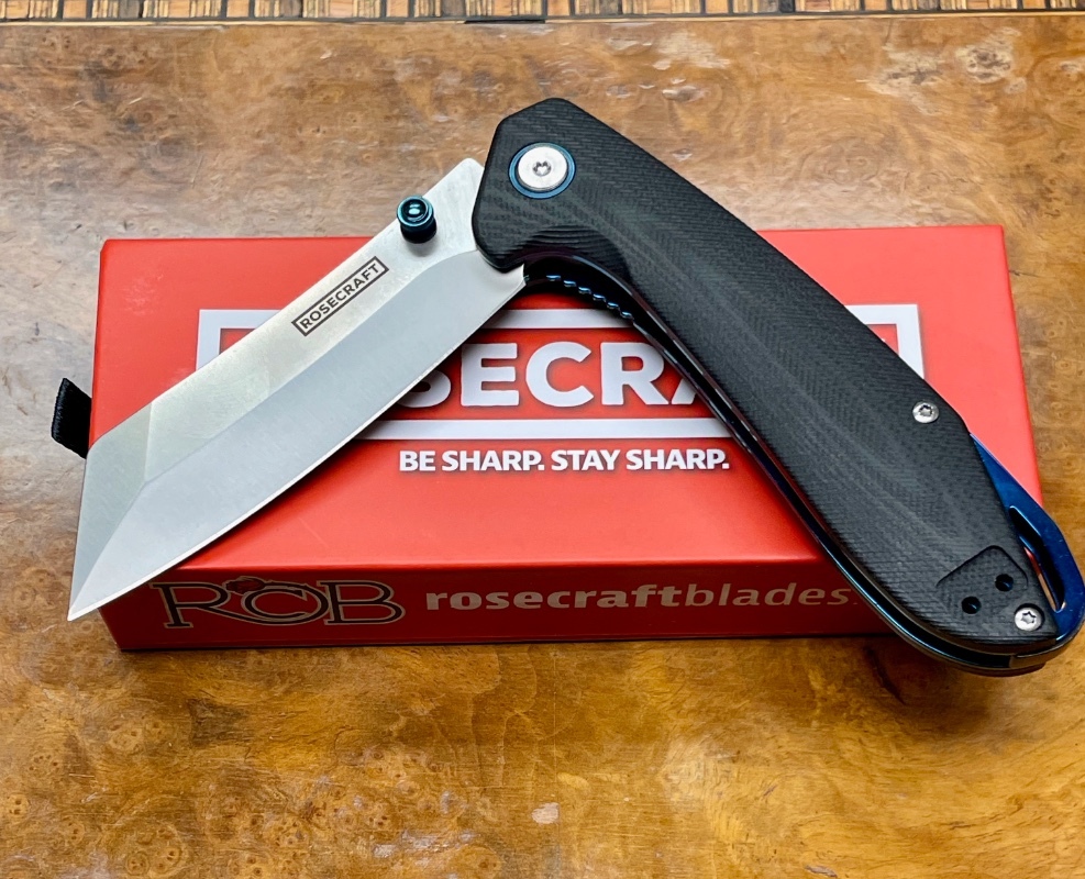 Rosecraft Blades Tactical Folder "OGEE" with G10 scales and D2 Retro ...