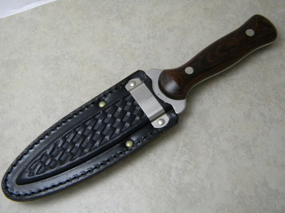Western USA Wood W77-G Boot Fixed Blade Dagger Knife & Sheath