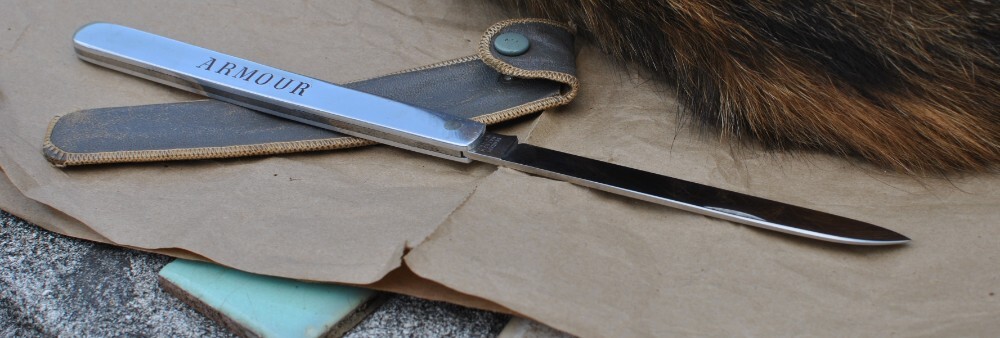 Schrade Walden Armour Meat Packing Knife Mint Original Case Aluminum ...