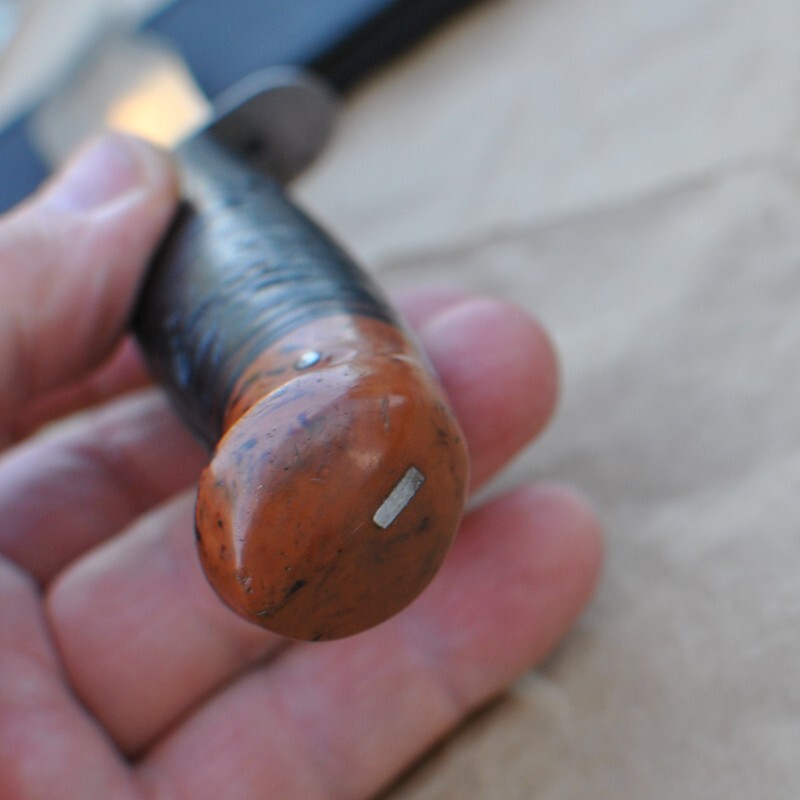 Western WWII Knife Double Steel Guard Double Tang Pinned Fiber Pommel ...