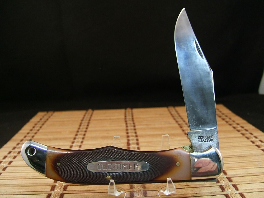 SCHRADE OLD TIMER 125OT MUSTANG U.S.A. MADE VINTAGE UNUSED OLDER HIGH ...