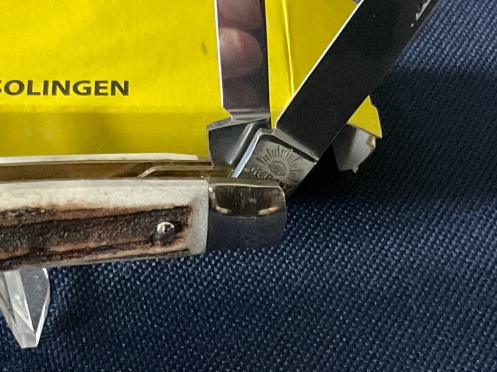 German Eye Brand Carl Schlieper Stag Congress knife. Rare & Excellent. NIB