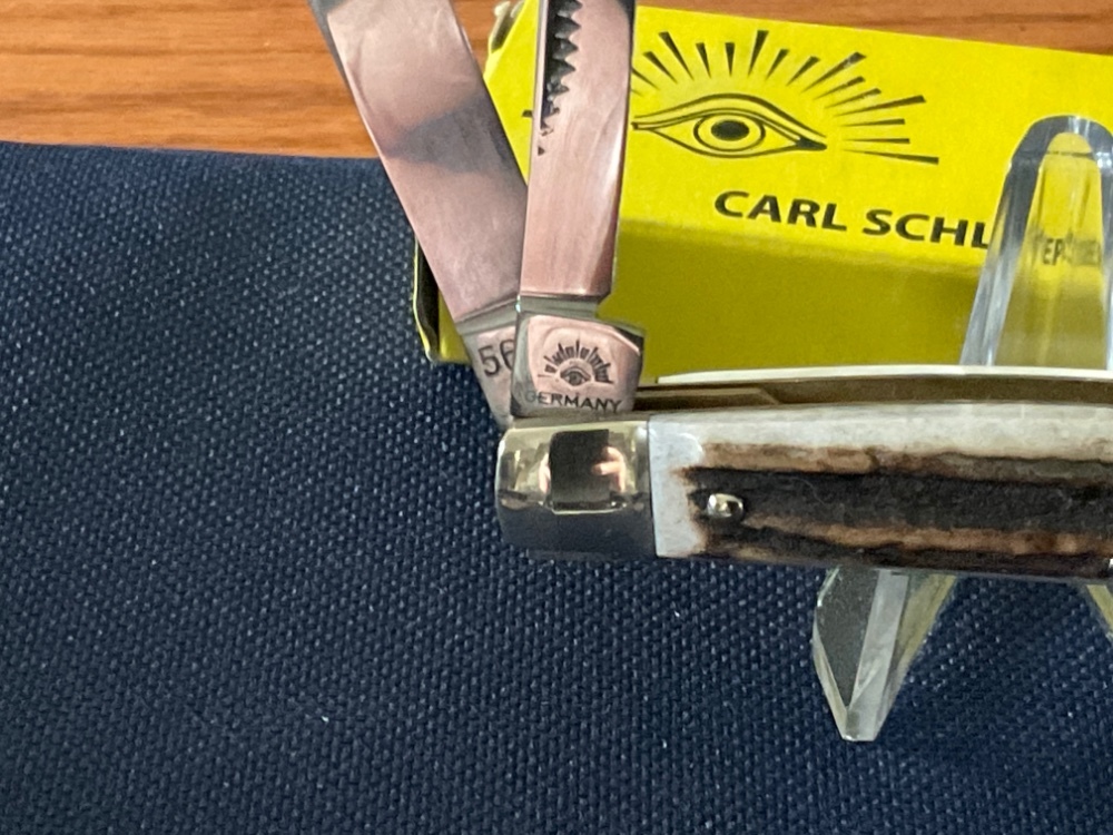 German Eye Brand Carl Schlieper Stag Congress knife. Rare & Excellent. NIB
