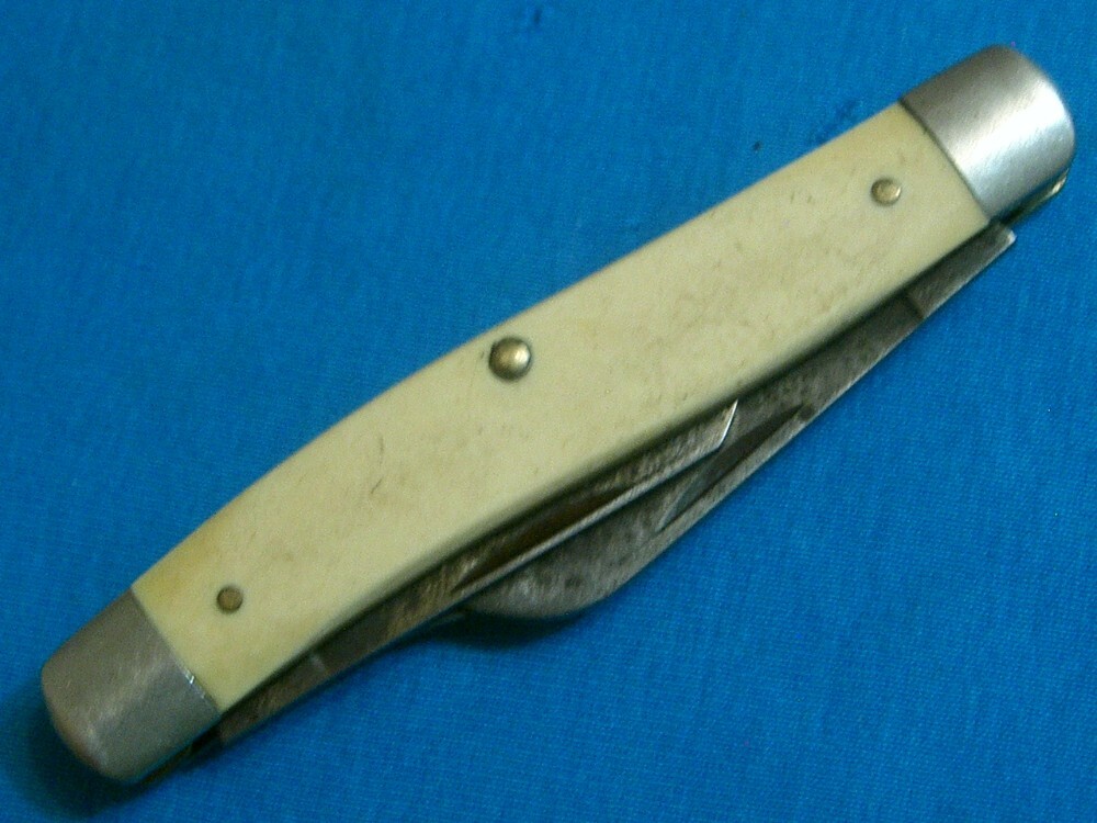 VINTAGE FRONTIER USA STOCKMAN FOLDING POCKET KNIFE KNIVES OLD