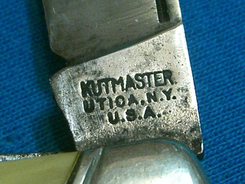 VINTAGE KUTMASTER UTICA USA STOCKMAN CATTLEMANS FOLDING POCKET KNIFE ...