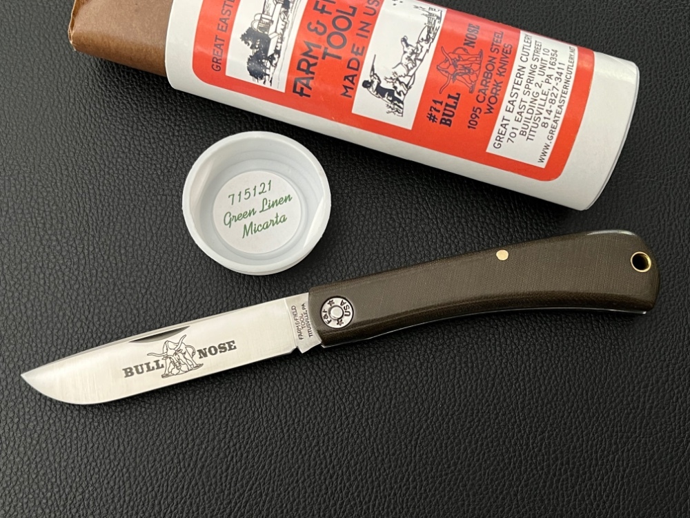 Great Eastern Cutlery GEC 715121 Green Linen Micarta Bull Nose ...