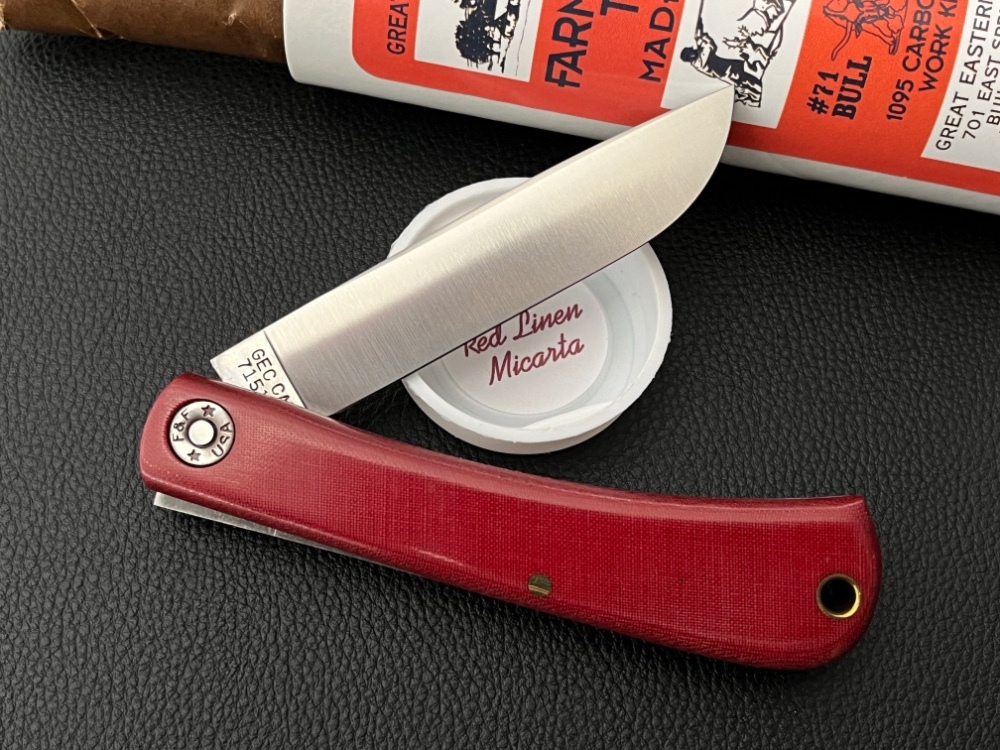 Great Eastern Cutlery GEC 715121 Red Linen Micarta Bull Nose Sodbuster ...