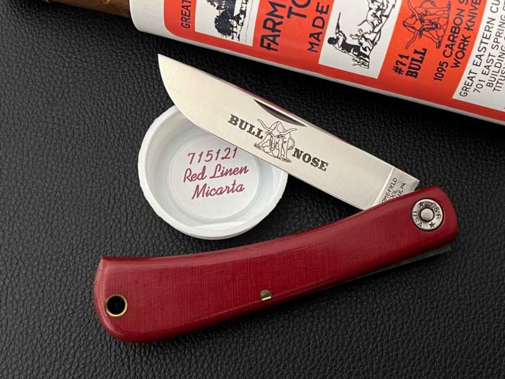 Great Eastern Cutlery GEC 715121 Red Linen Micarta Bull Nose Sodbuster ...
