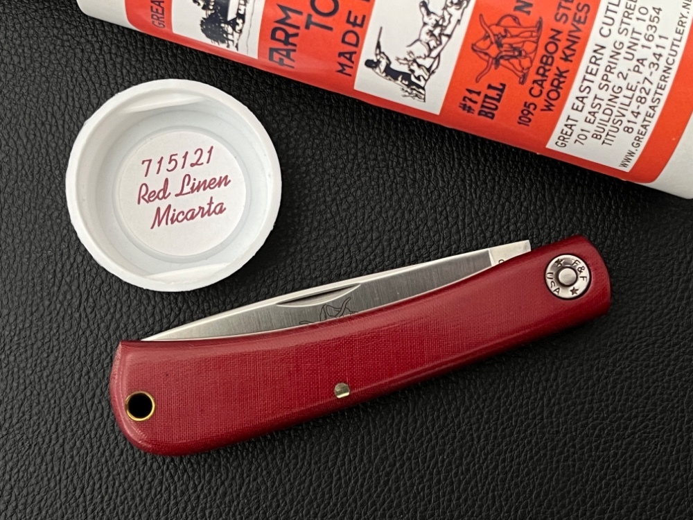 Great Eastern Cutlery GEC 715121 Red Linen Micarta Bull Nose Sodbuster ...