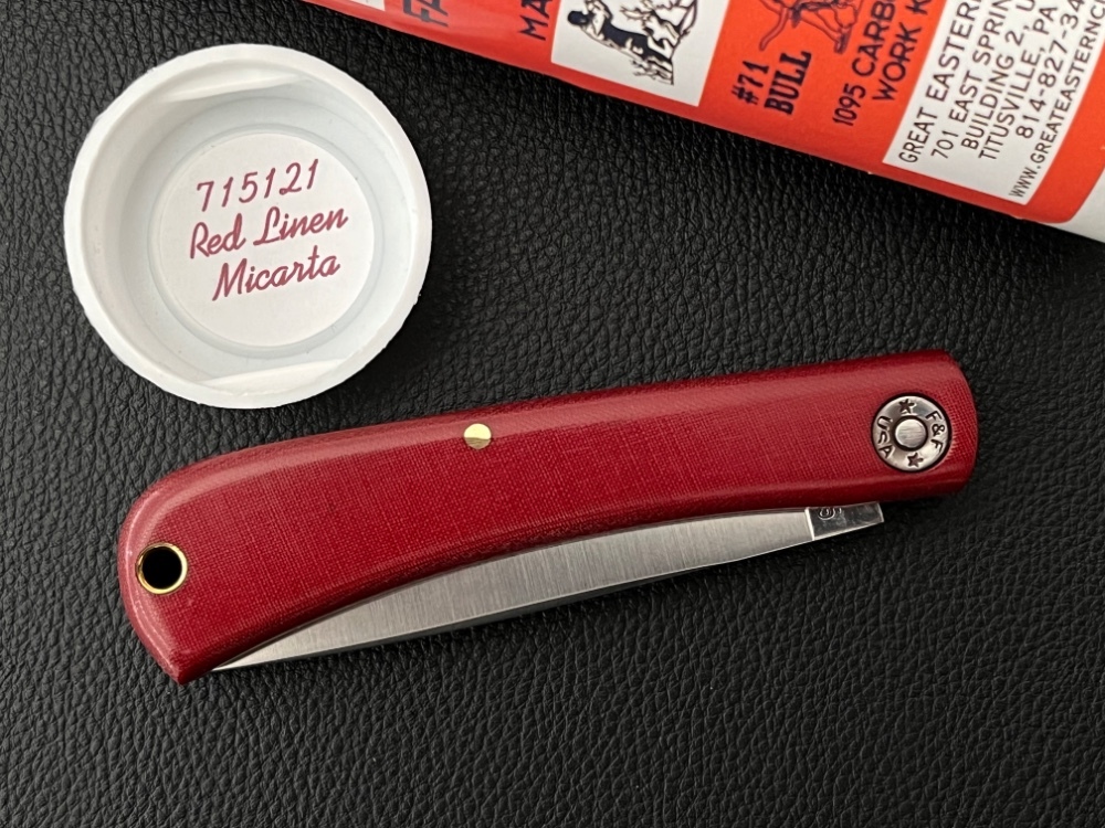 Great Eastern Cutlery GEC 715121 Red Linen Micarta Bull Nose Sodbuster ...