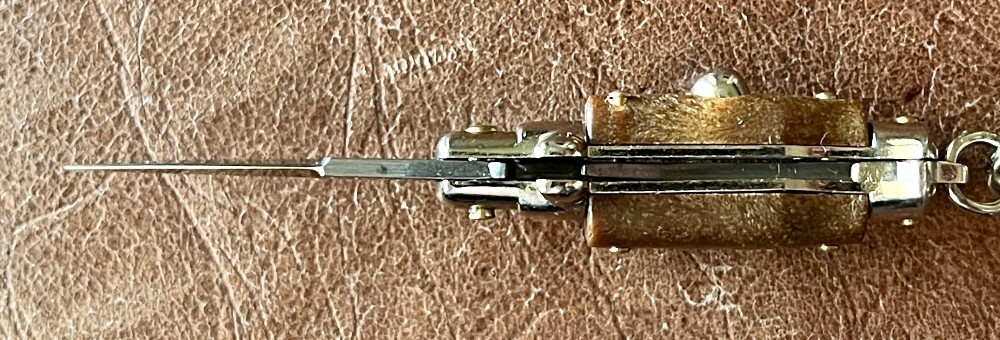 Miniature Switchblade Knife, Marked INOX, New Style, Wood Handle, W ...