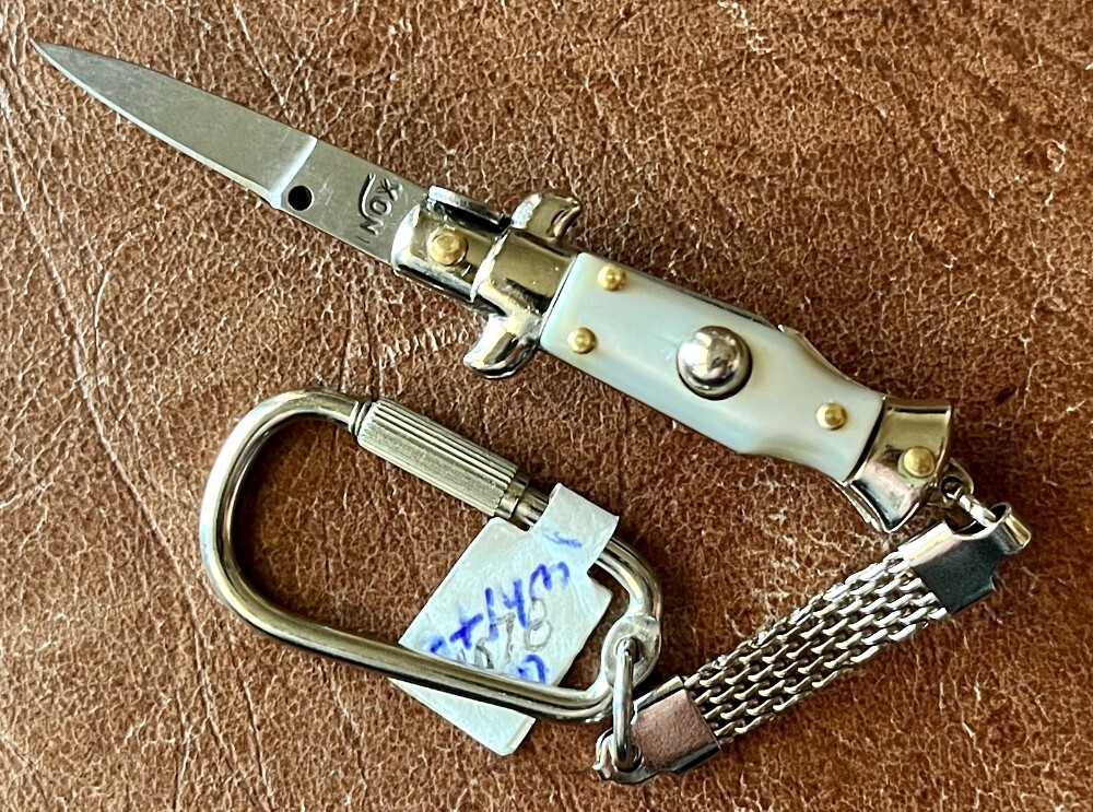 Miniature Switchblade Knife, Marked INOX, New Style, White Plastic ...