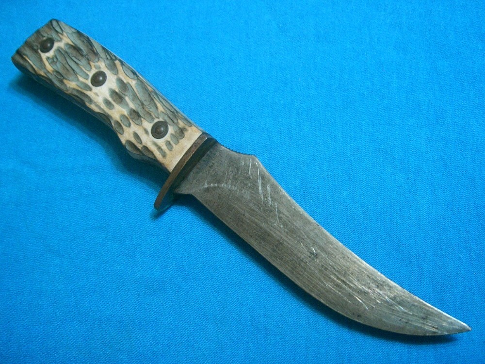 VINTAGE IMPERIAL USA KIT CARSON FIXED BLADE HUNTING SKINNING BOWIE ...