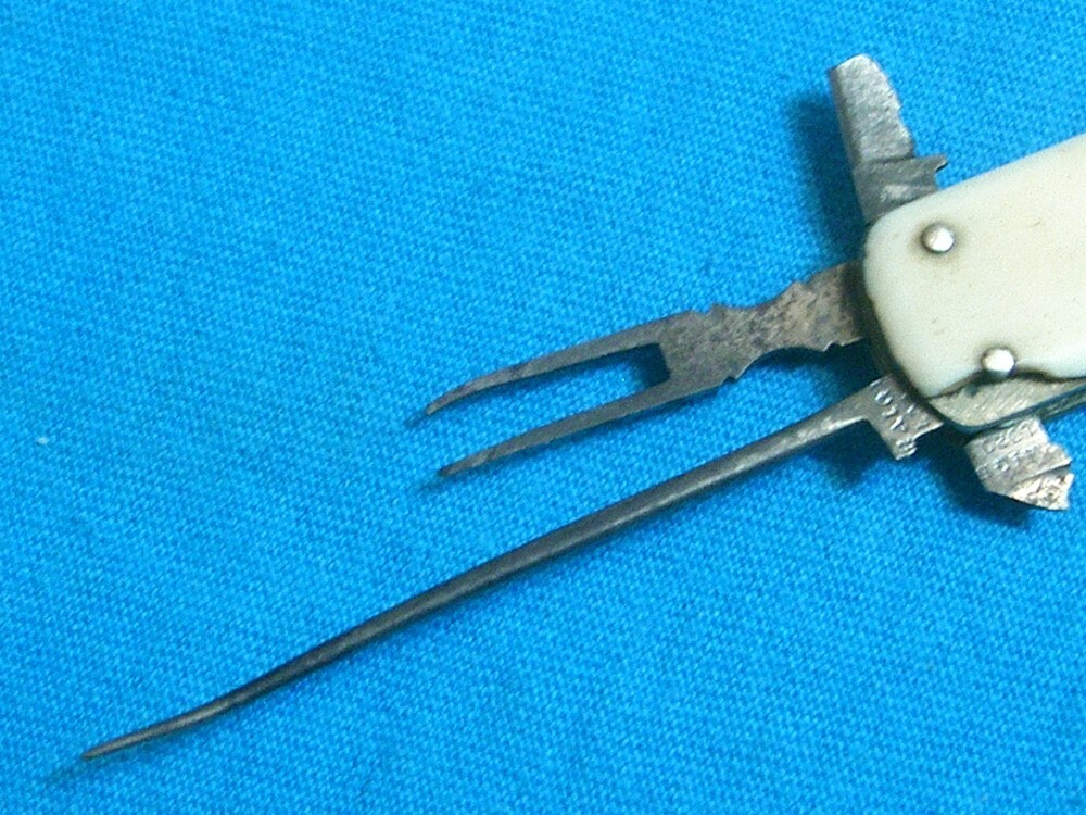 VINTAGE ANTIQUE HAIGH 7 LORD MANUAL CIGAR CUTTER FORK KNIFE FOLDING ...