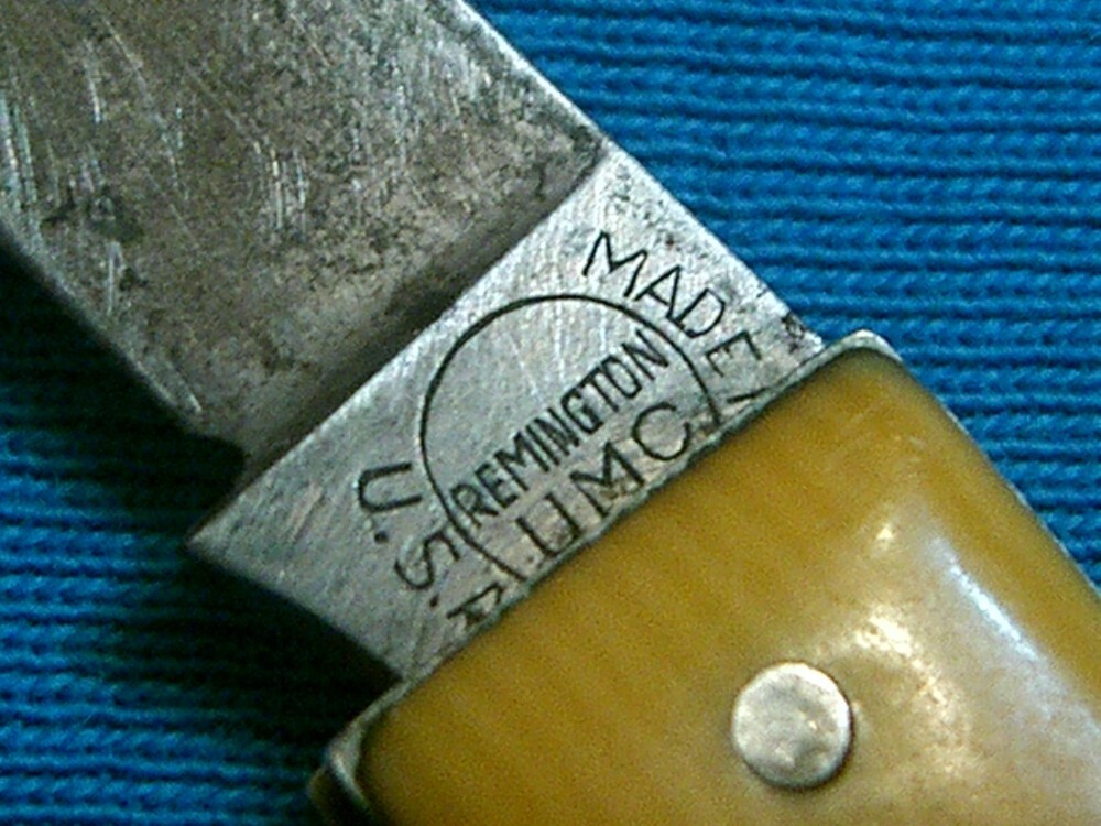 VINTAGE ANTIQUE REMINGTON UMC USA KELLY TIRES AD ADVERTISING KNIFE ...