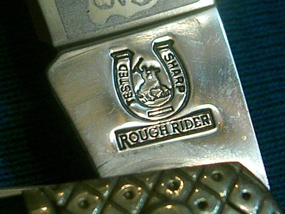 ROUGH RIDER BONE GREEN STOCKMAN RR1057 STROKE OF LUCK HORSESHOE FOLDING ...