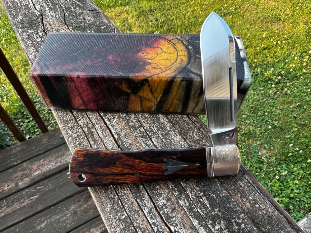 RIAAN RAS CUSTOM DESERT IRONWOOD MINI HUNTER CPM 154 STEEL *AMAZING*