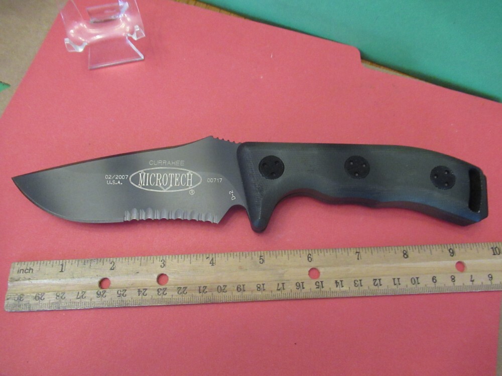 Microtech Half Serration Black Micarta Handle Fixed Blade Model Currahee