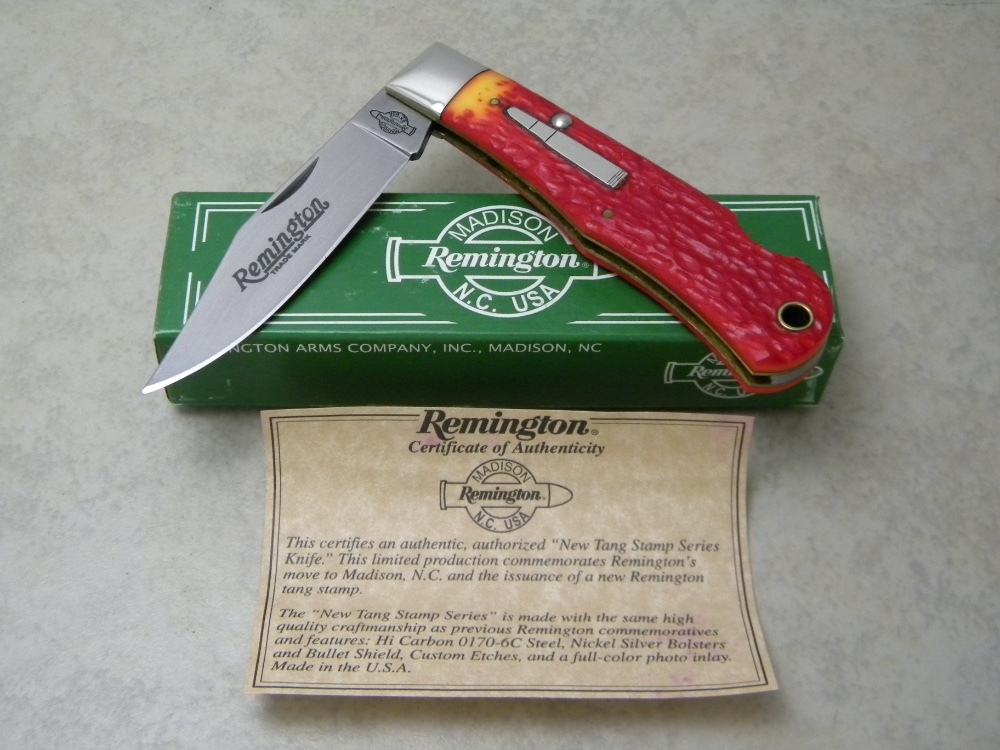 Remington Madison NC USA New Tang Stamp Series Red Delrin Lockback ...