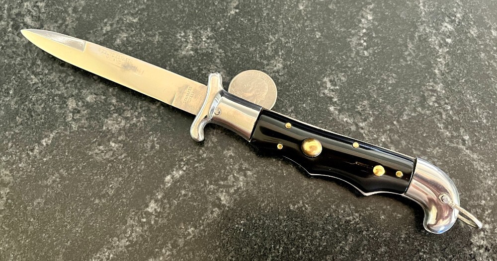 Rare Rizzuto Estileto Milano Finger Groove and Fixed Guard Switchblade ...