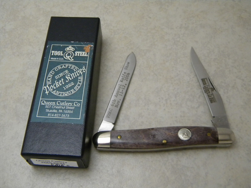 Queen Titusville #66S 2006 FMKC Knife Show Bone Muskrat Knife NIB