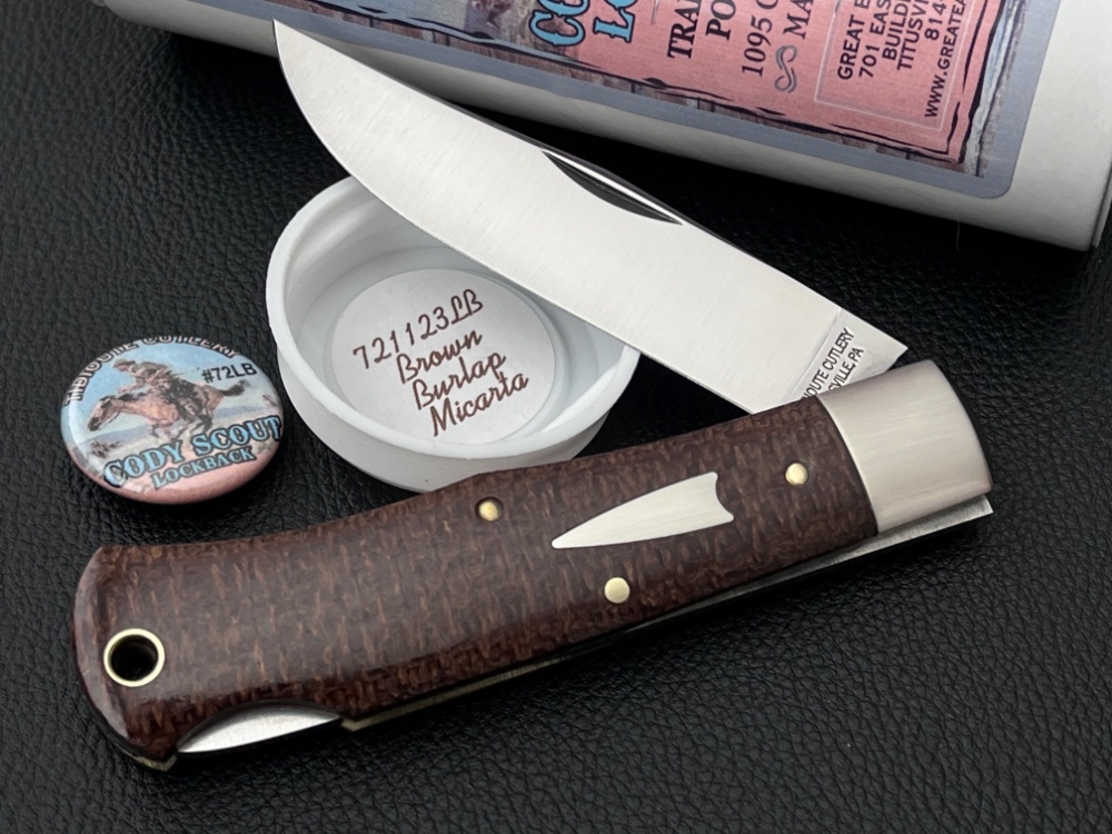 Great Eastern Cutlery GEC 721123LB Brown Burlap Micarta Cody Scout ...