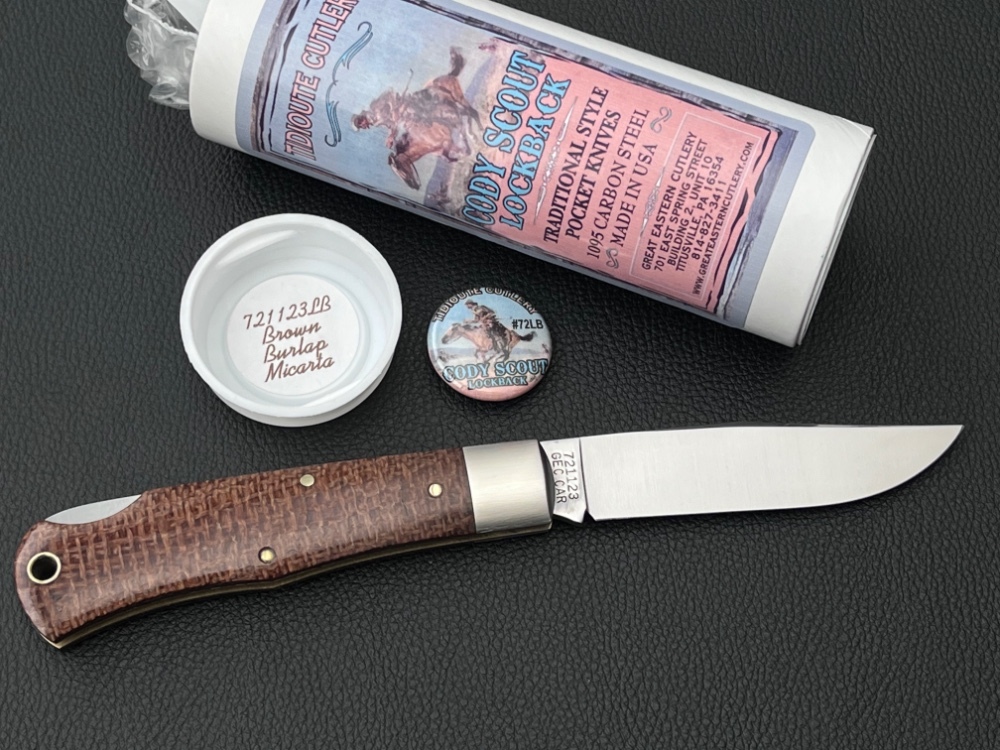 Great Eastern Cutlery GEC 721123LB Brown Burlap Micarta Cody Scout ...