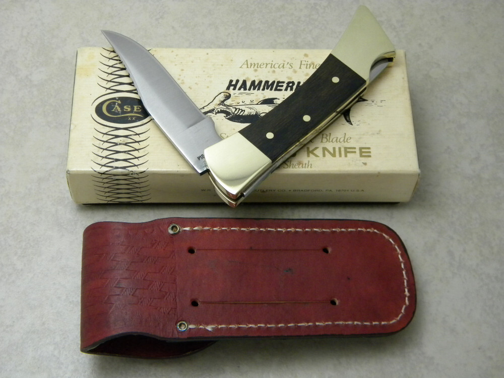 Case XX USA 1970's Wood P159 LSSP Hammerhead Lockback Knife NIB w/Pouch