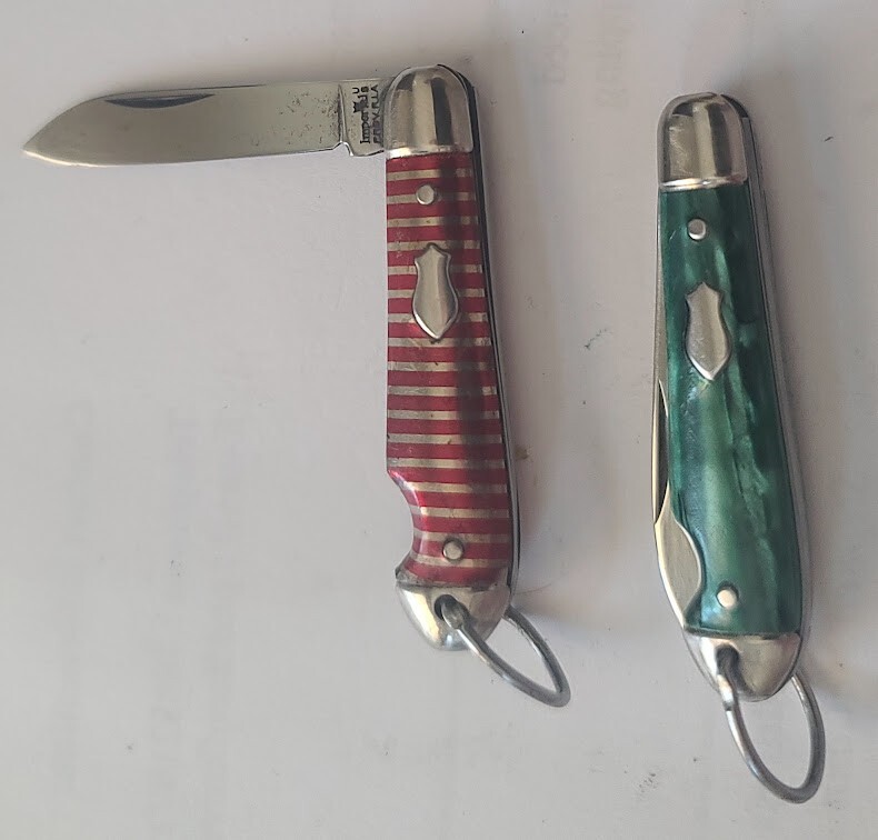 VINTAGE 1956-1988 IMPERIAL 2" TIN CAP MINI KNIVES 3.5" FULLY OPEN FOB POCKET KNIFE's