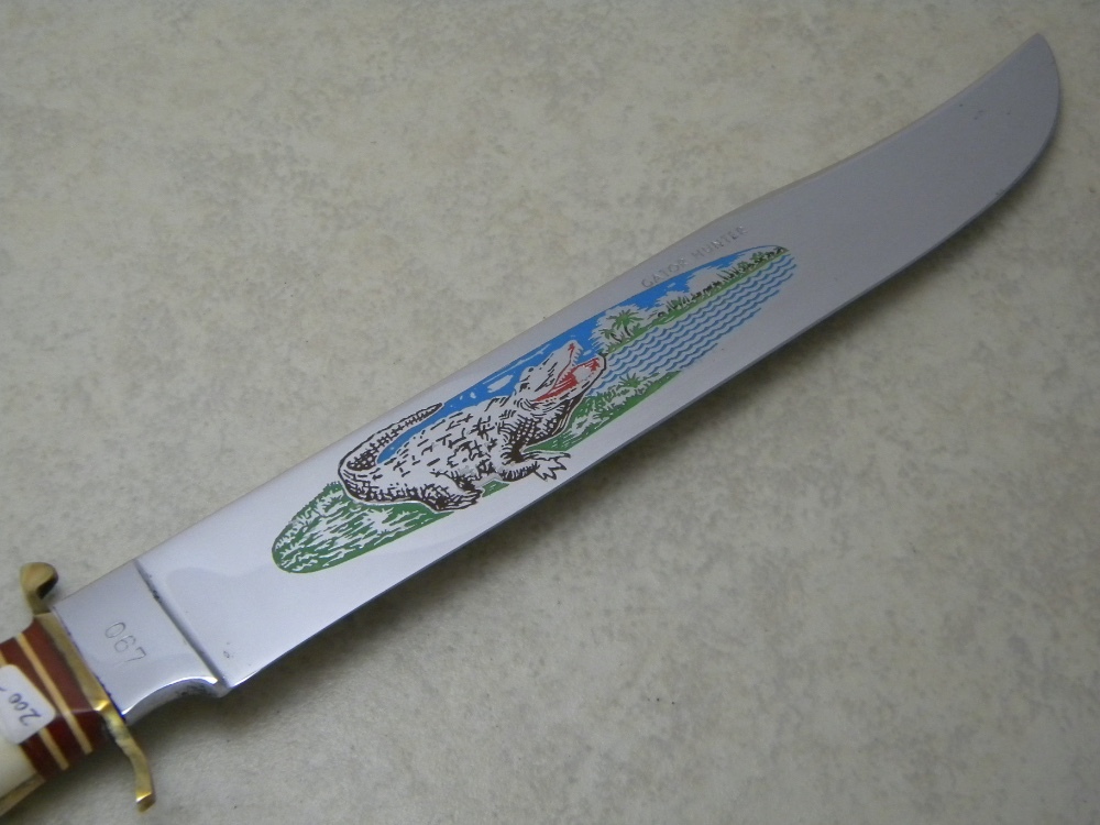 Edge Brand Solingen Germany Stag Gator Hunter Fixed Blade Sheath Knife