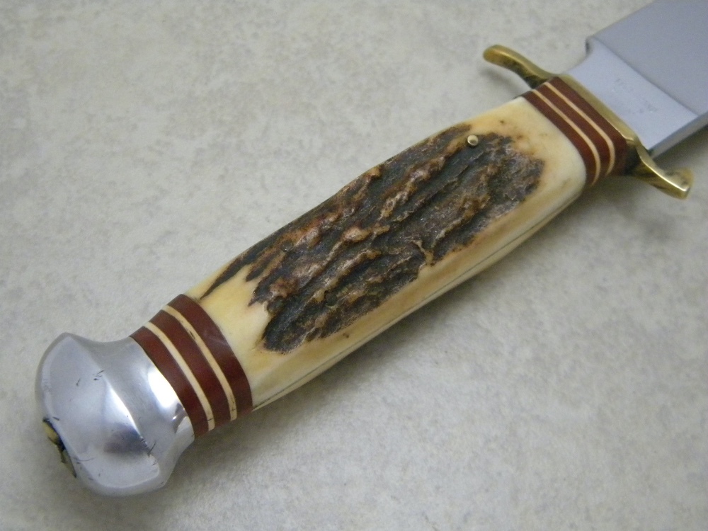 Edge Brand Solingen Germany Stag Gator Hunter Fixed Blade Sheath Knife