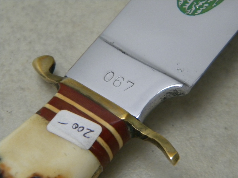 Edge Brand Solingen Germany Stag Gator Hunter Fixed Blade Sheath Knife