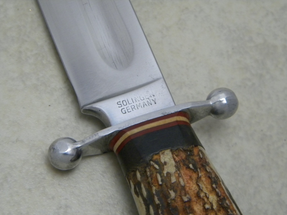B. Svoboda Solingen Germany Stag Fixed Blade Sheath Knife