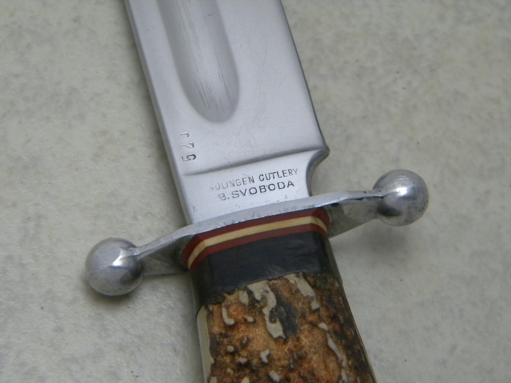 B. Svoboda Solingen Germany Stag Fixed Blade Sheath Knife