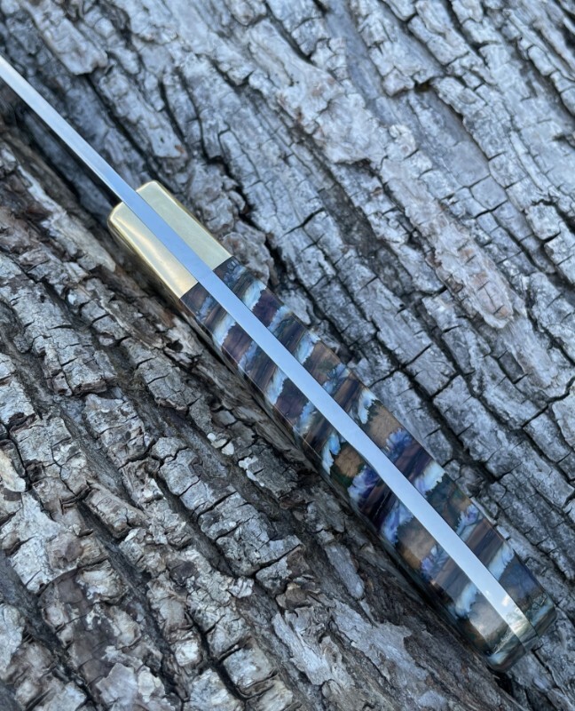 BUCK 113 ** YELLOWHORSE CUSTOM MAMMOTH TOOTH INDIAN CHIEF FIXED BLADE