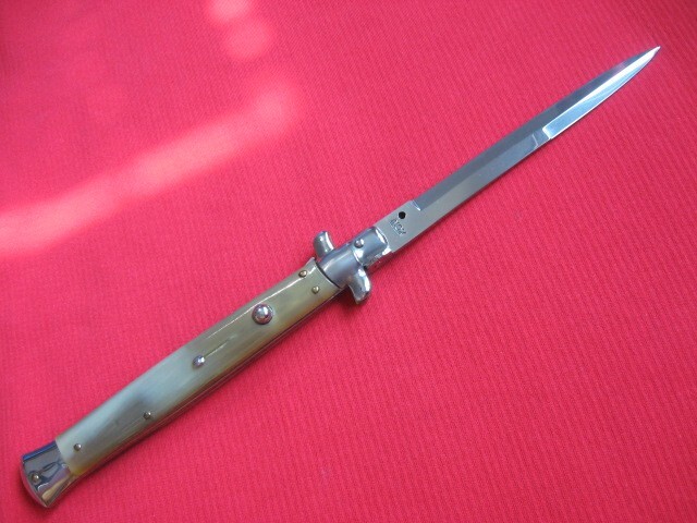 Brand New Old Stock "INOX" 13 Inch Horn ITALIAN STILETTO Switchblade Knife