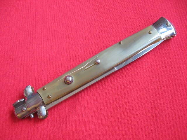 Brand New Old Stock "INOX" 13 Inch Horn ITALIAN STILETTO Switchblade Knife