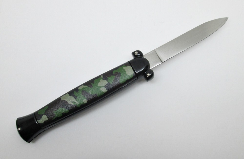 Vintage OTF SUPER AUTOMATIC SPRINGER Knife Nato Military Camo