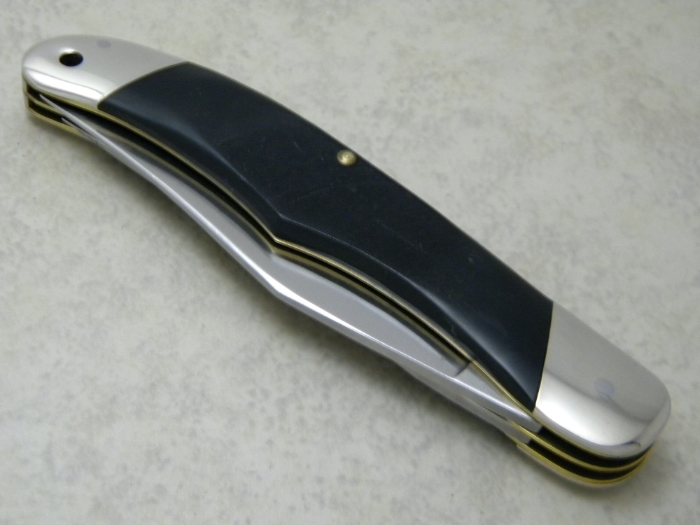 Buck 317 USA Black Saw Cut Delrin Trailblazer Folding Hunter Knife c ...